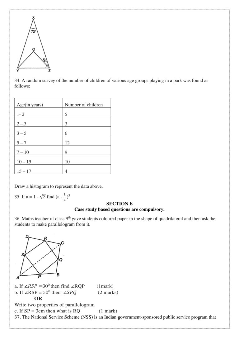 9th class cbse maths model papers