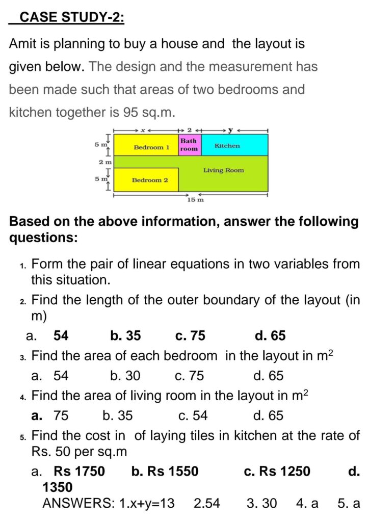 CASE STUDY BASED QUESTIONS CLASS 10 MATHS CHAPTER-3 - SHARMA TUTORIAL