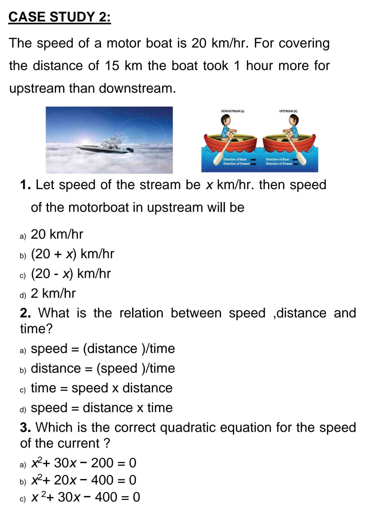 CASE STUDY BASED QUESTIONS CLASS 10 MATHS CHAPTER-4 Quadratic equations