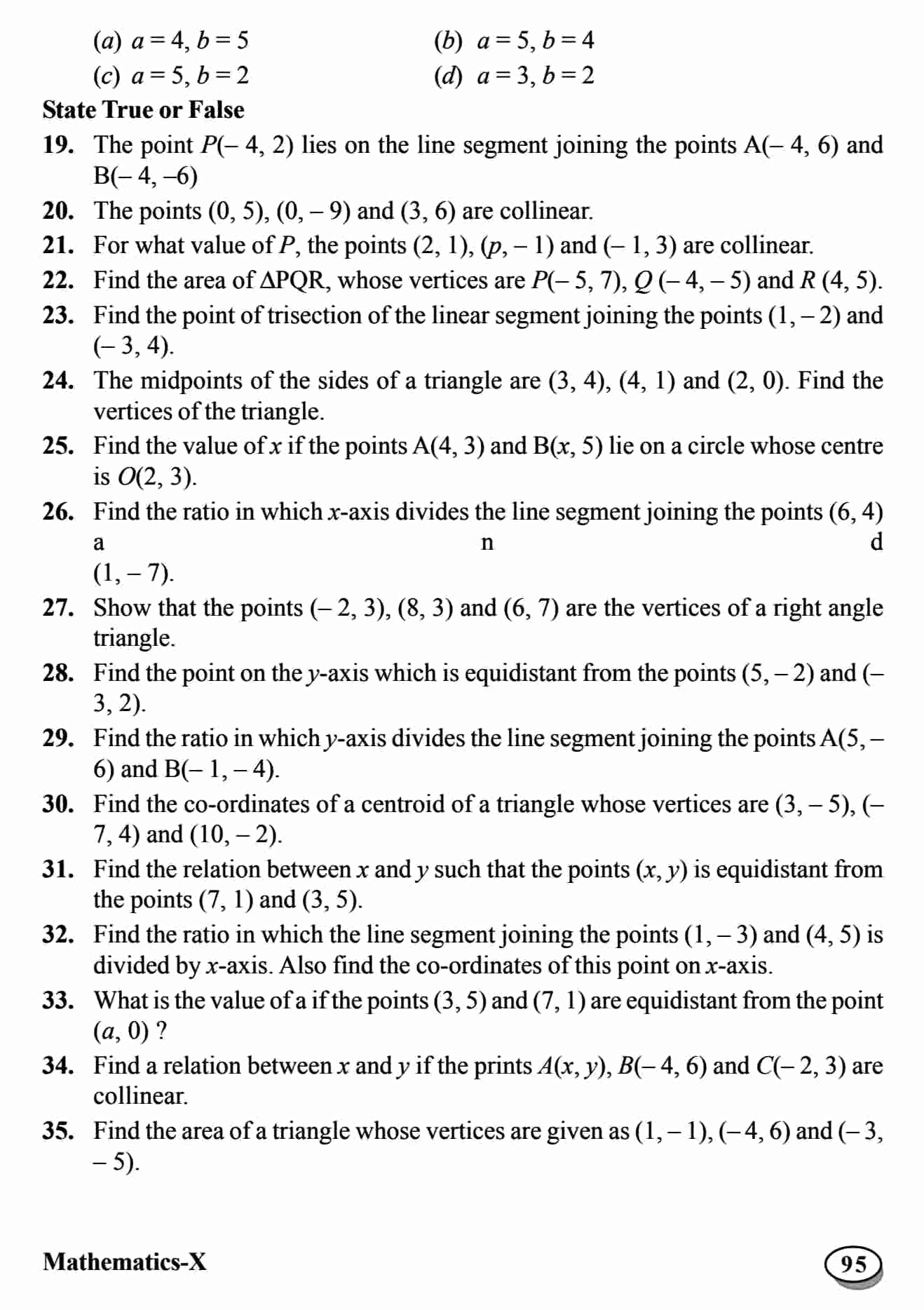 Important Questions for Class 10 Maths Chapter 7 Coordinate geometry ...
