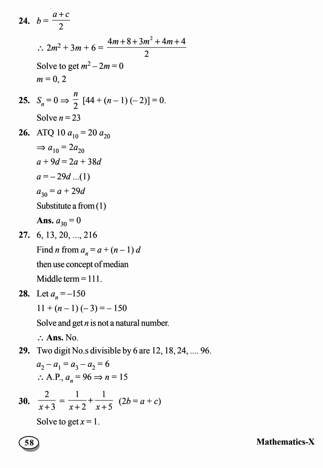 Important Questions for Class 10 Maths Chapter 5 Arithmetic progression