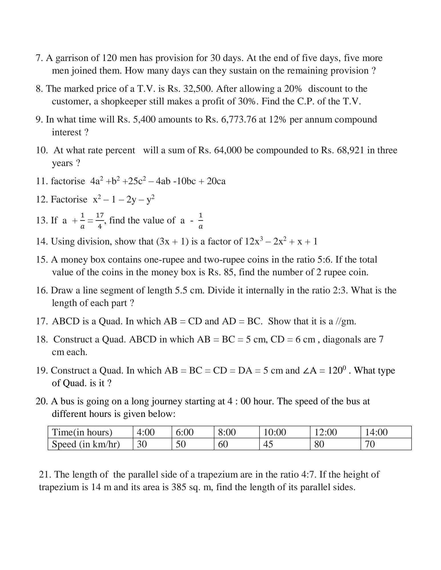 DAV Class 8 Maths Important Questions with Answers - SHARMA TUTORIAL